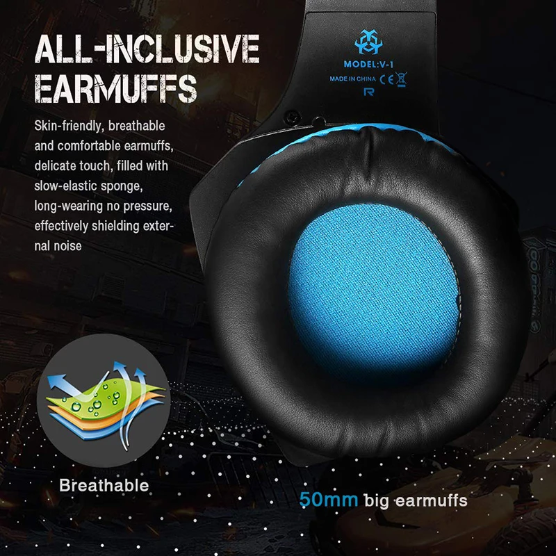 HUNTERSPIDER V1 Gaming Headset - Stereo Bass Headphones with Microphone ...