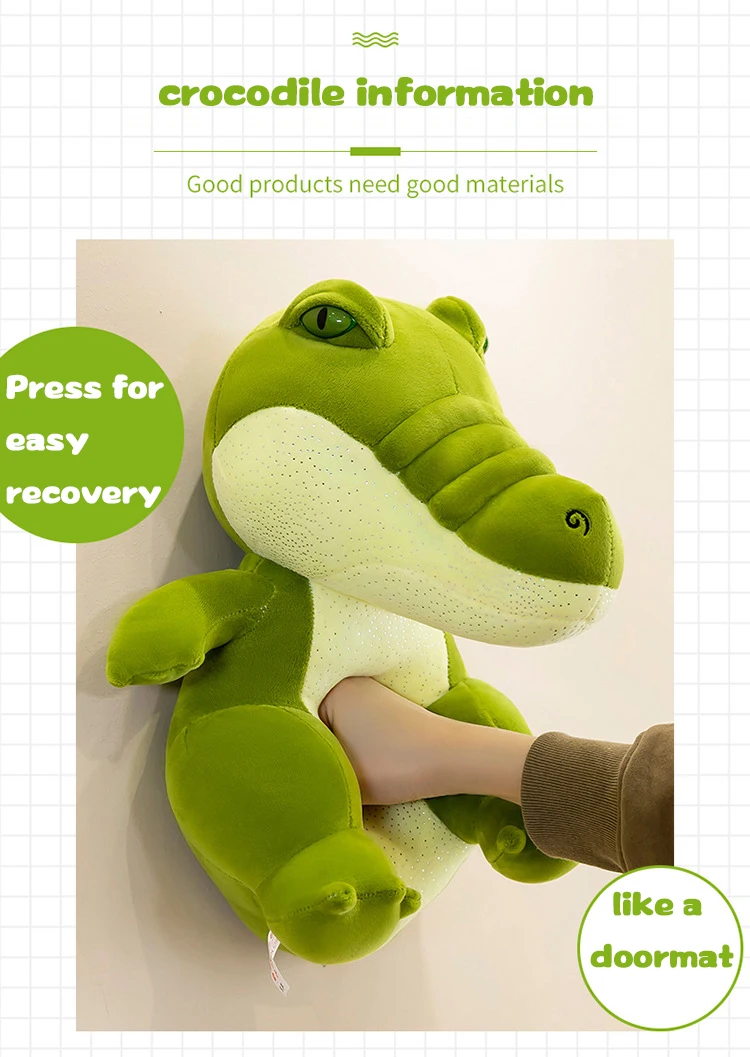 Adorkable 2023 New Cartoon Crocodile Plush Toys Green Stuffed Crocodile ...