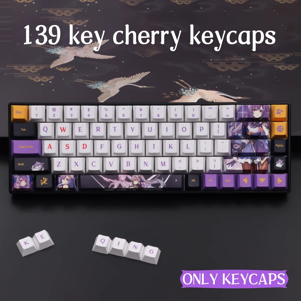 Genshin Impact Keqing Iso Layout Pbt Keycaps 139 Keys Pbt Dye Sub Xda ...