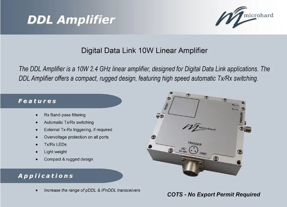 DDLAMP2450 Microhard DDL2450 Amplifier - 10W Linear COTS