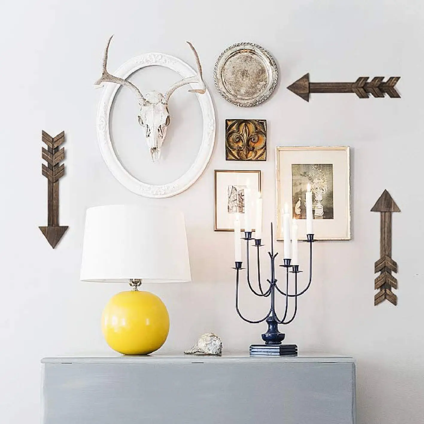 Rustic Wood Arrow Sign Hanging Wall Decor Farmhouse Wall Mount Barnwood ...