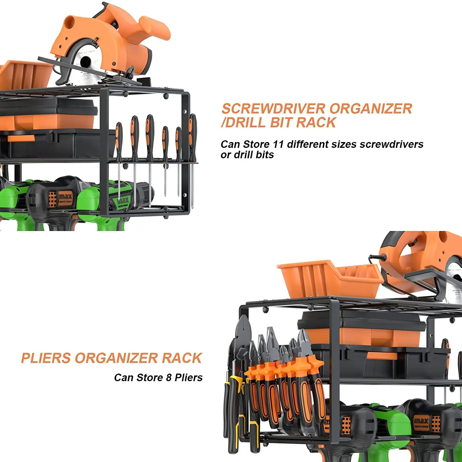 Power Tool Organizer Drill Holder Wall Mount Garage Tool Organizer And ...