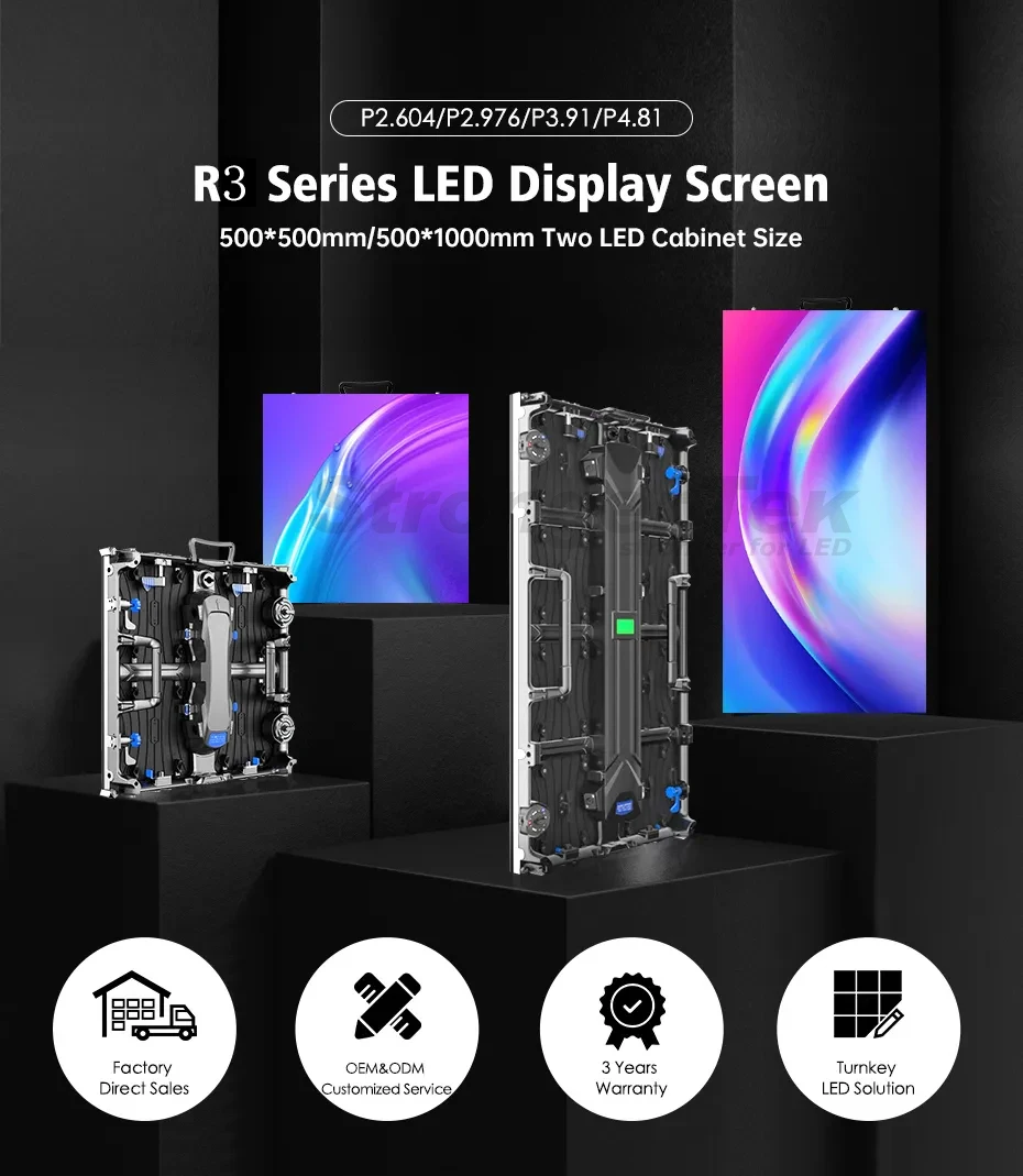 500x500mm Indoor Outdoor Giant Stage Background Led Video Wall P2.6 P2 ...