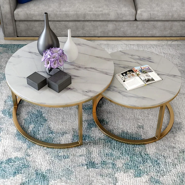 Nordic Simple Modern Coffee Golden Leg Coffee Table Room Luxury Marble ...