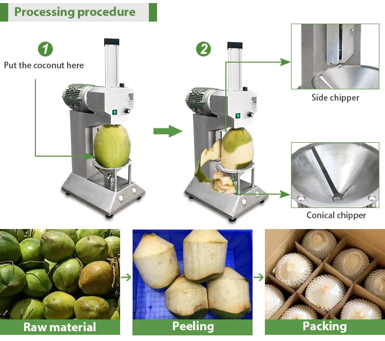 Automatic Electric Green Coconut Husk Remove Grater Peeler Dehusk ...