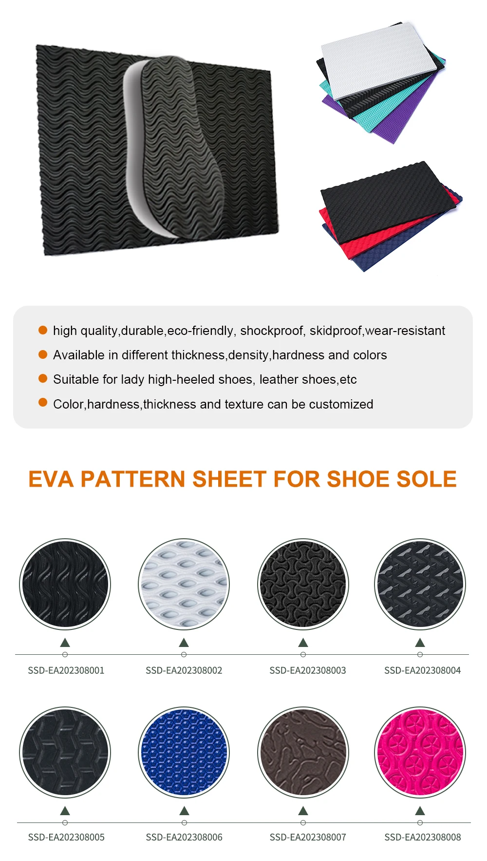 30mm 10mm 1mm 2mm 3mm 4mm 5mm 6mm EVA Foam Sheets for Shoes