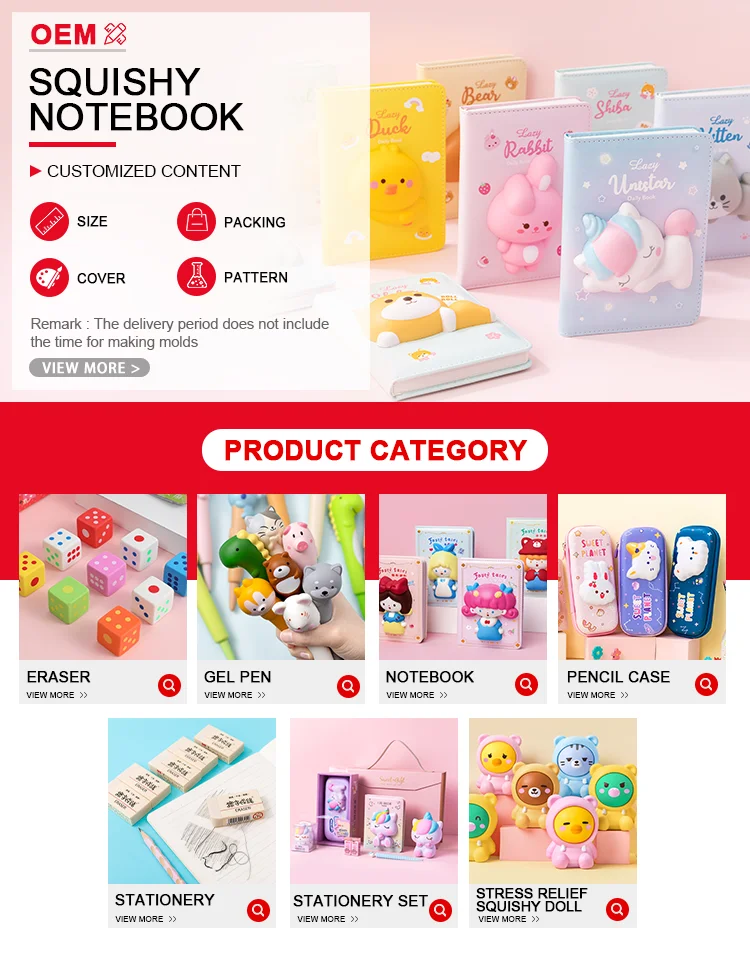 IIGEN Kawaii and Cute Hardcover Squishy Animal Design Notebook pink for ...