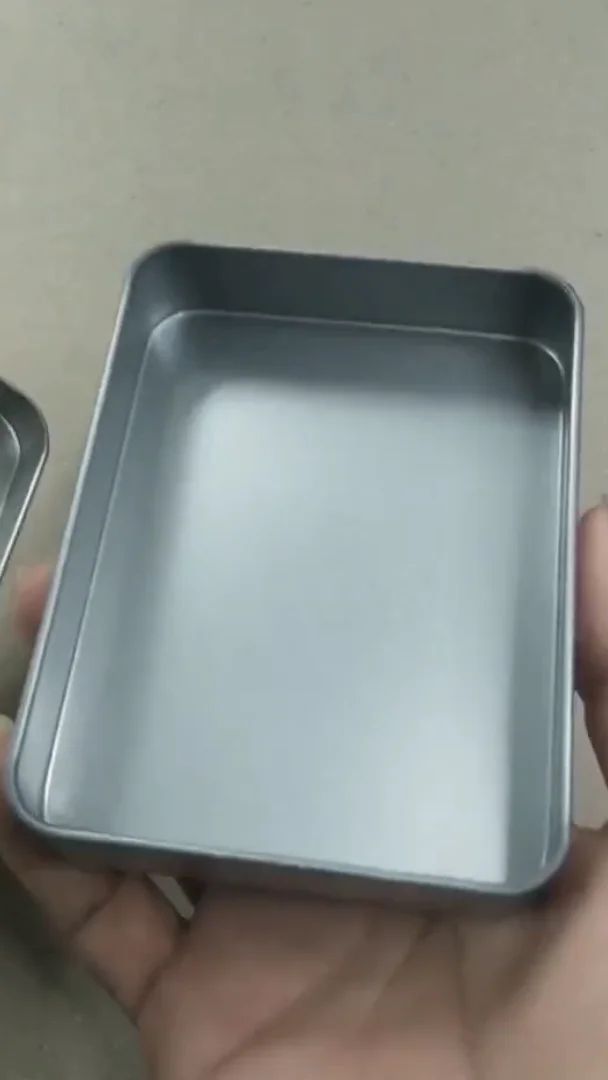 Custom Printed Tinplate Metal Rectangular Square Metal Container With ...