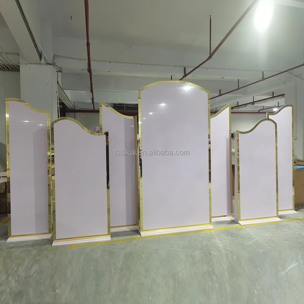 Gold Frame Acrylic Wedding Show Stage Backdrop Design Decoration - Buy ...