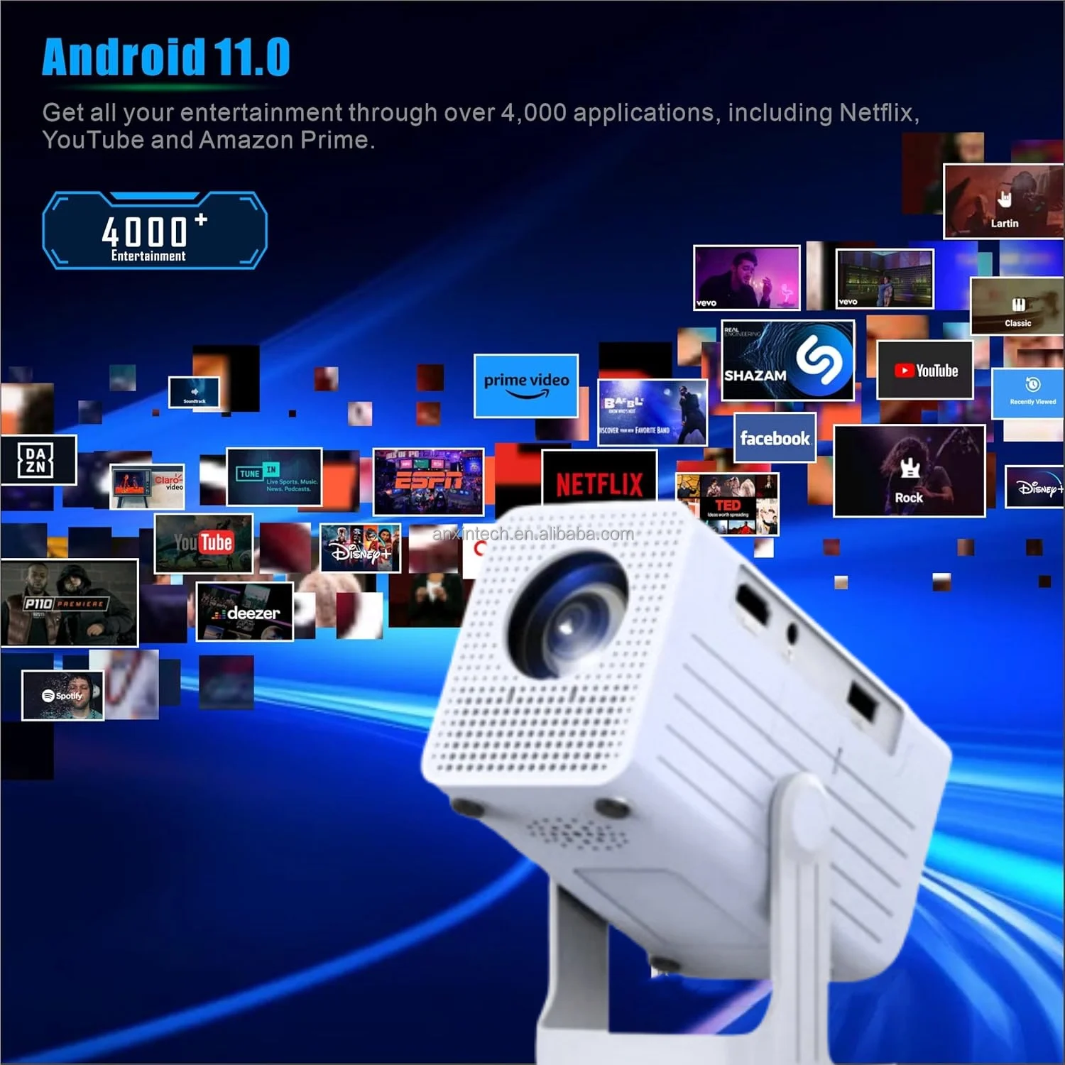 4K Mini Portable Home Theater Smart Projectors Video Android Projecteur ...