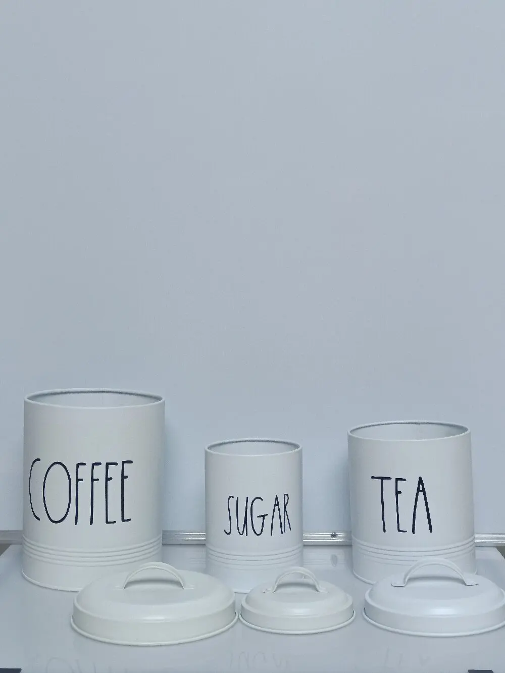 Modern Farmhouse Metal Kitchen Countertop Container Set Of 3-tin Food ...