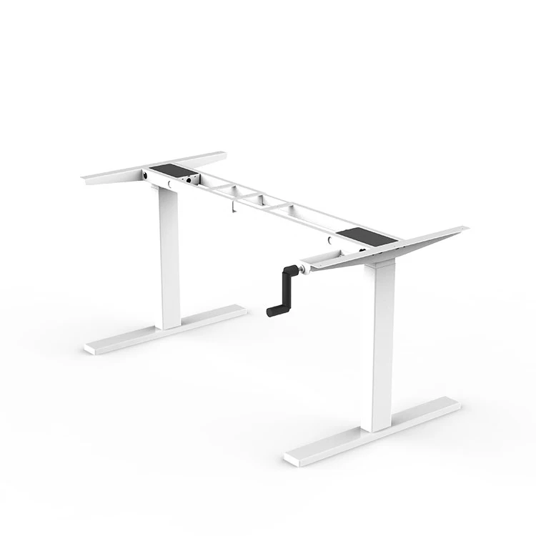 Manual Crank Stand Hand Control Desk Up Steel System Ergonomic Standing ...
