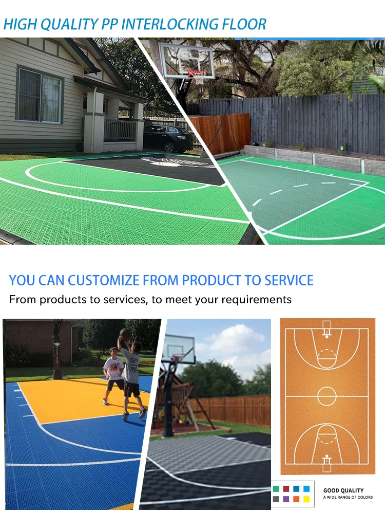 Outdoor Basketball Court Floor Rubber Mat Line Marking Half System pp ...