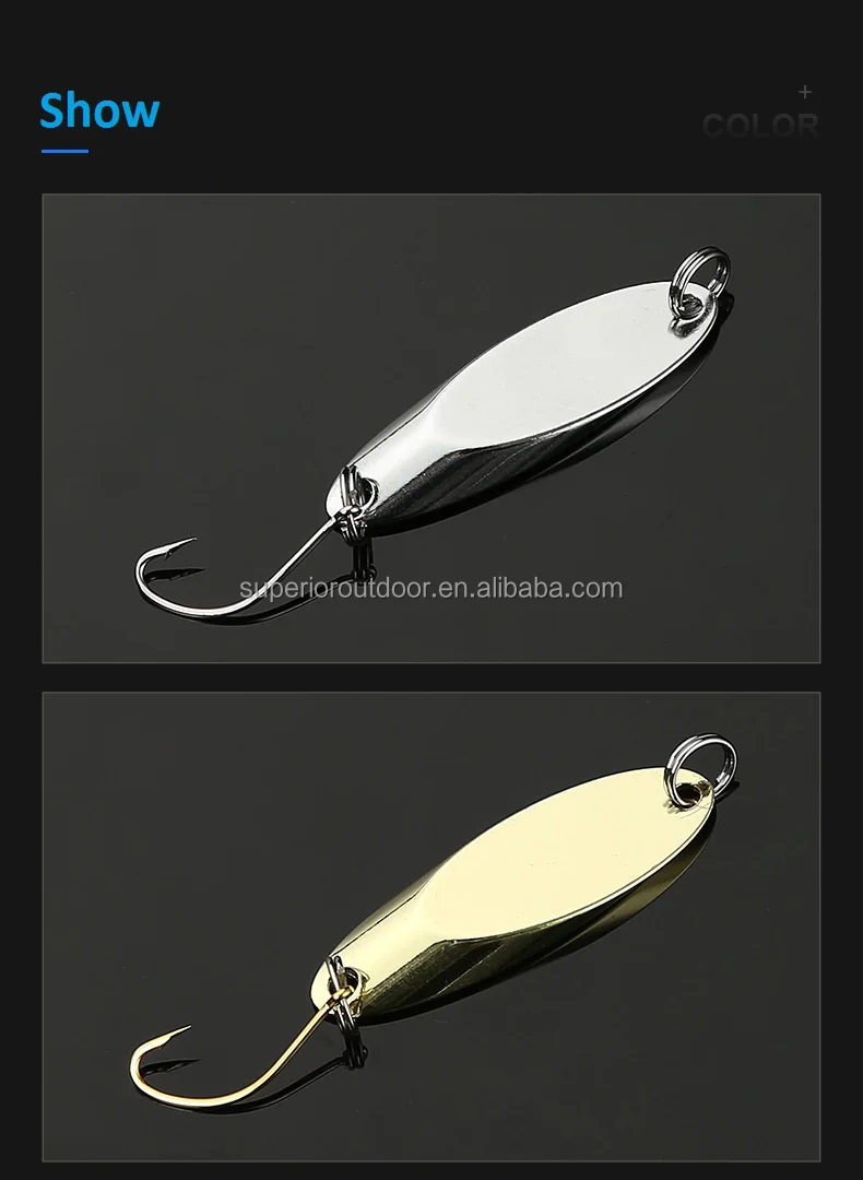 SUPERIORFISHING Spoon Fishing Lure Metal Spoon Baits Beveled Sequin ...