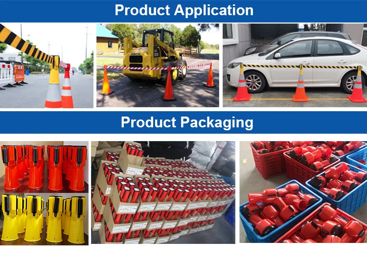 3 Meters Plastic Yellow Black Retractable Traffic Cone Warning Belt ...