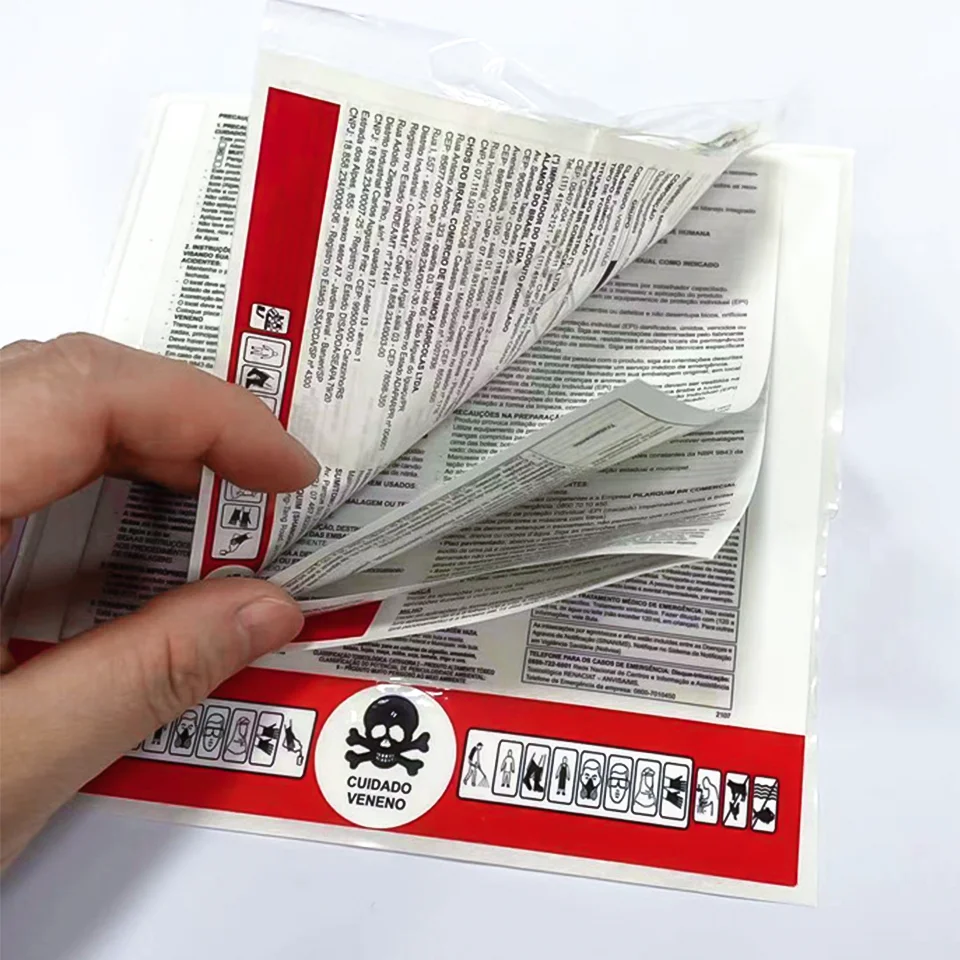 Custom Bottle Food Label Printing Waterproof Adhesive Multi Page ...