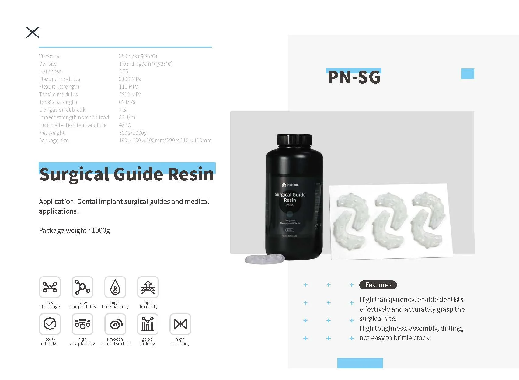 Creality Pionext Curable Surgical Guide Dental Resin