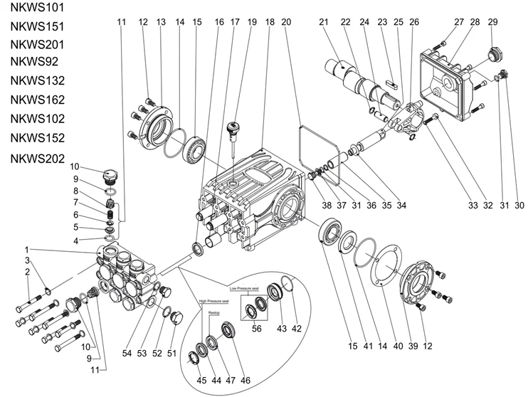 Compatible Interpump WS101~WS202 Triplex Plunger Pump