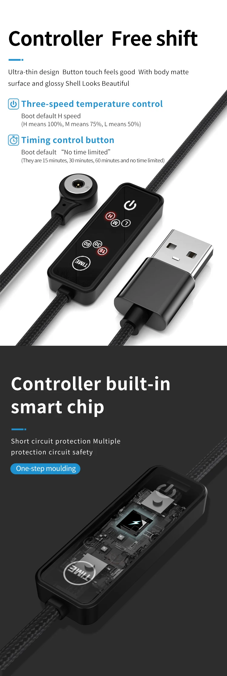 Round 2pin Magnetic Cable - 12V2A Charger Power USB