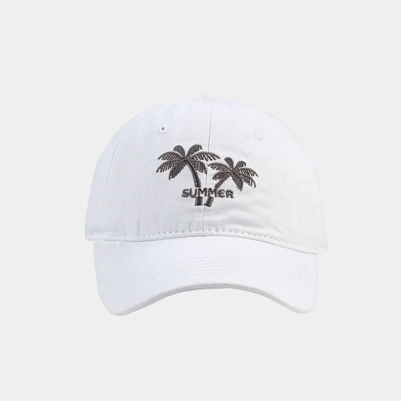 New Custom Coconut Tree Embroidery logo Wash Vintage Baseball Cap Dad ...