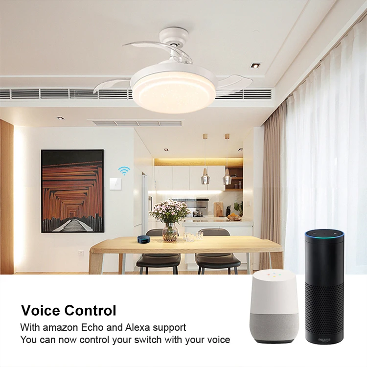 Smart Wifi Ceiling Fan Regulator Switch Touch Screen Tempered Glass ...