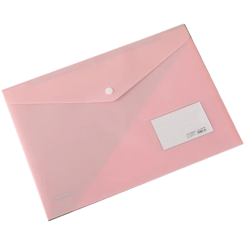 Press Button Plastic PP Document Bag in A4 - Fly King