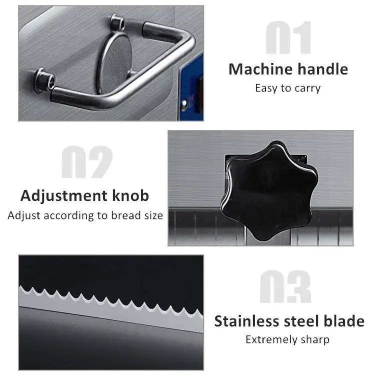 Small Automatic Electric Adjustable Bread Slice Loaf Toast Slicer Machine For Bakery - Buy Meat ...