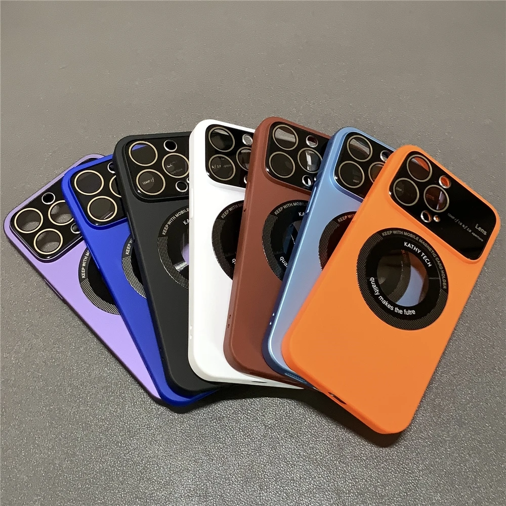 Luxury For Magsafe Logo Hole Case For Iphone 15 13 12 Pro Max 14 Plus ...