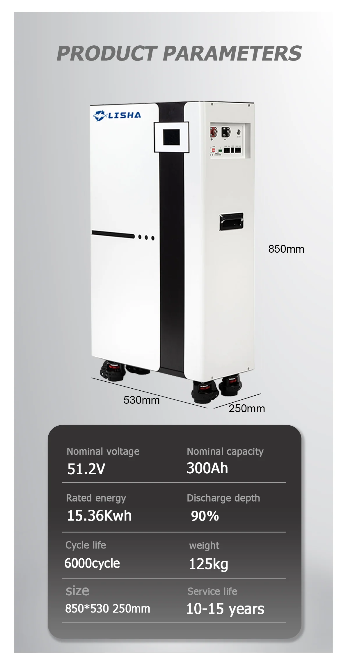 Lisha ESS LiFePO4 51.2V 300Ah Energy Storage Battery LiFePO4 Battery ...