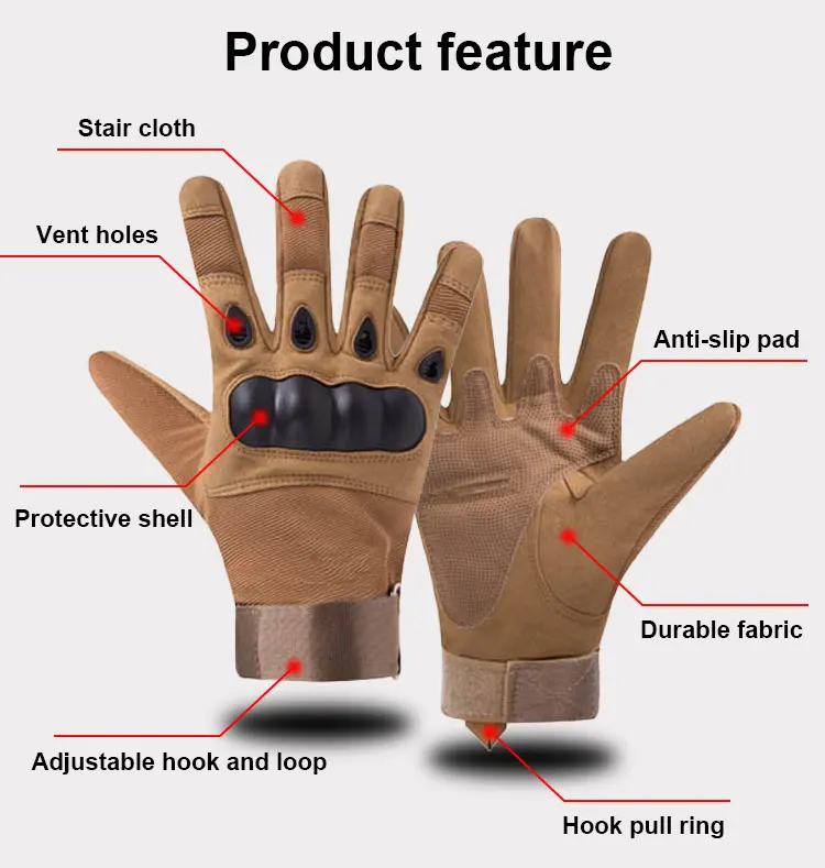 Wholesale Tactical Gloves Control Full Finger Outdoor Racing Training Fingerless Gloves - Buy ...