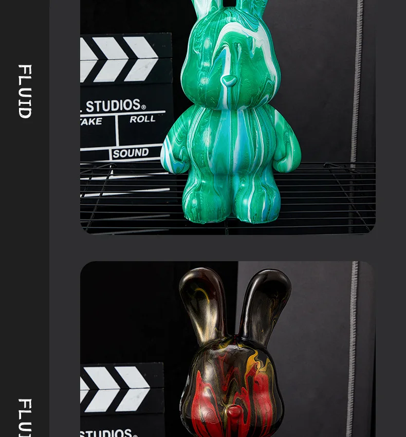 Resin Craft White Embryos Fluid Rabbit Saving Pot Fluid Art DIY Paint ...