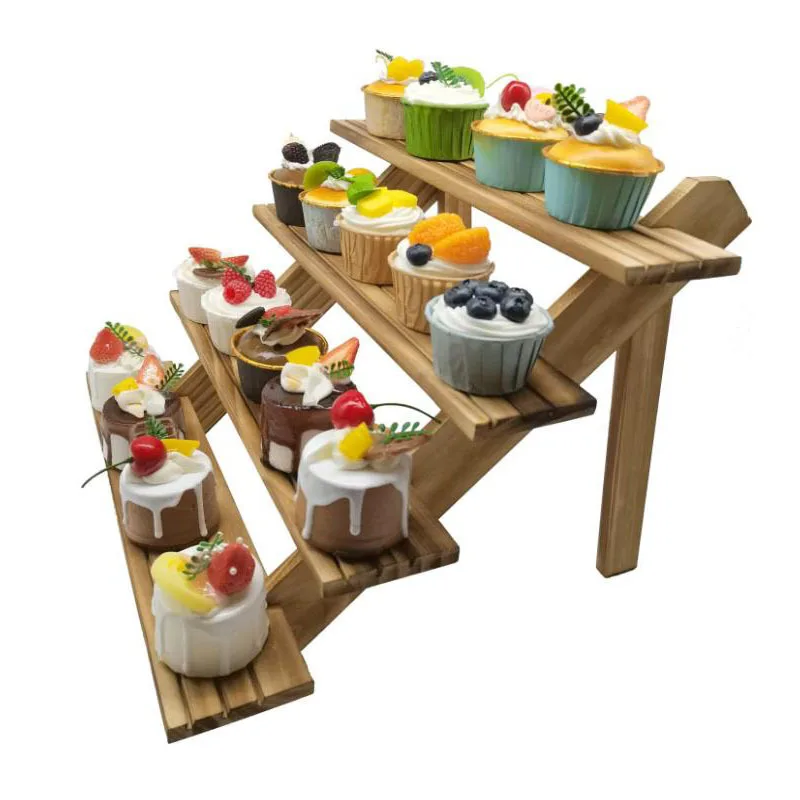 Hotsell Wooden Cake Display Rack 4 Tier Dessert Cake Rack Stands ...