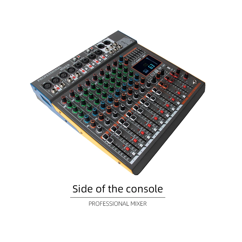 Professional Metal DJ Controller 8-Channel Audio Mixer Built-in 99DSP ...