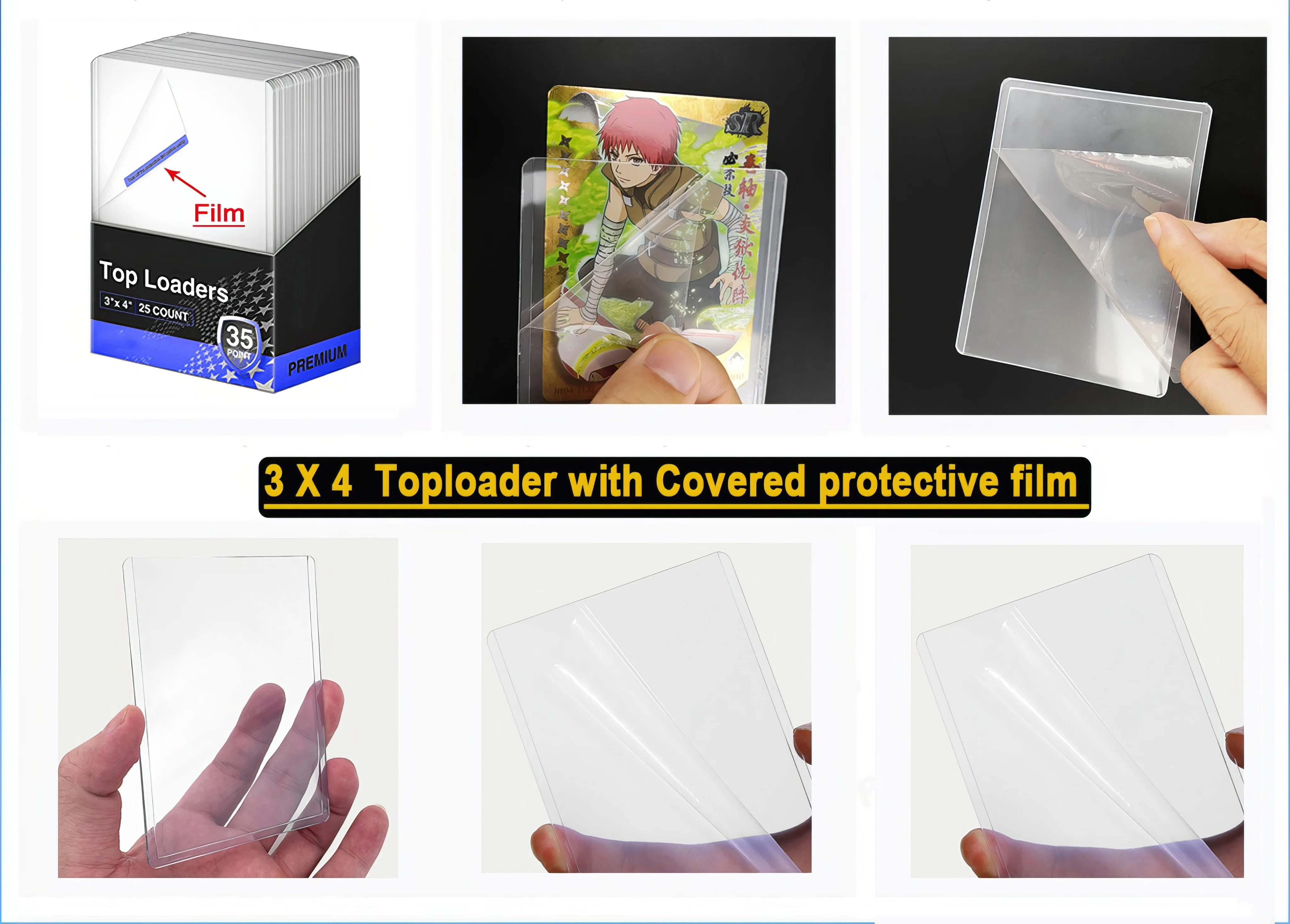 PVC Toploader Sleeves for Trading Cards – 35pt Protection, OEM