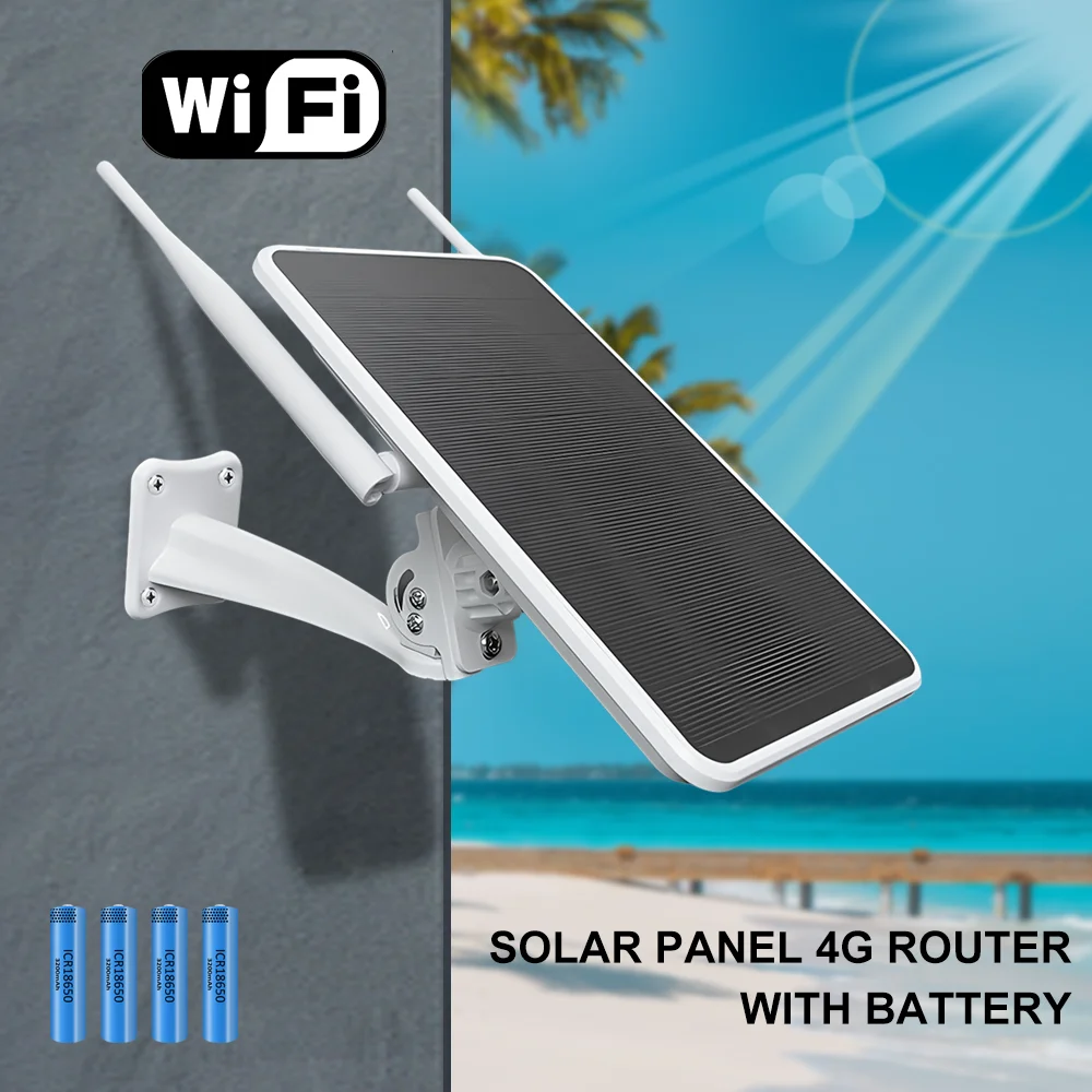 Solar Panel 4G Router with Built-in Battery - Outdoor Wifi