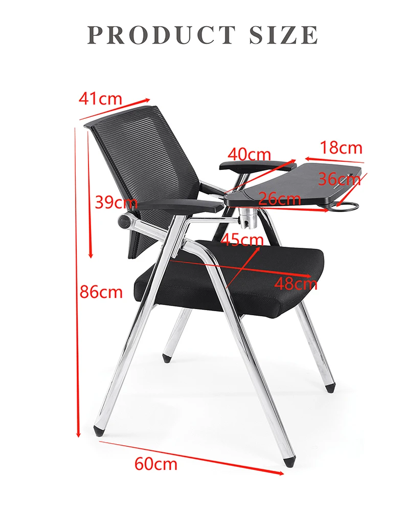 Office School Project Foldable Training Chair with Tablet