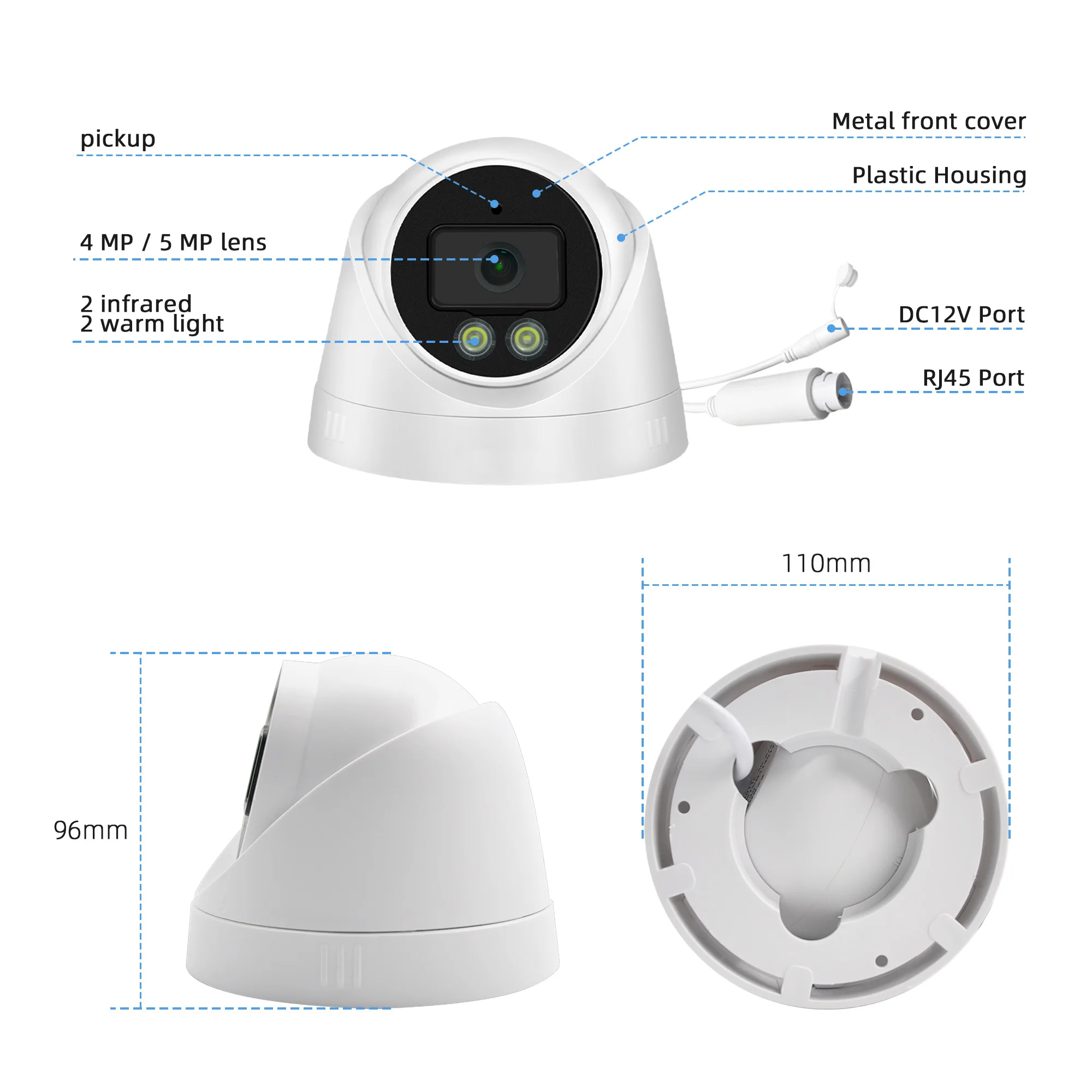 Indoor 5MP HD Color IP POE Smart AI Night Vision Security Camera with ...