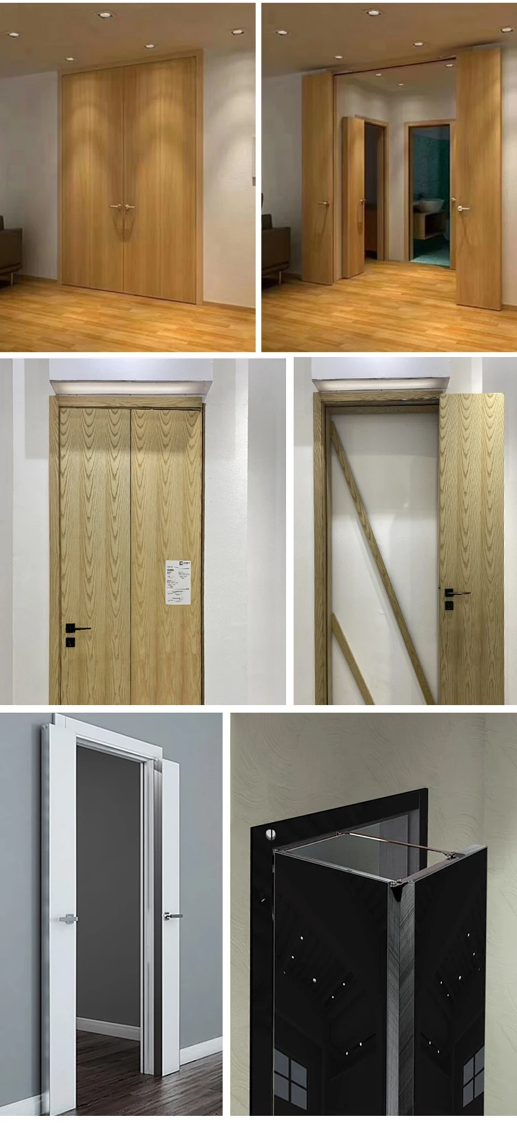 Stainless Steel Wood Bifold 180 Degree Double Exterior