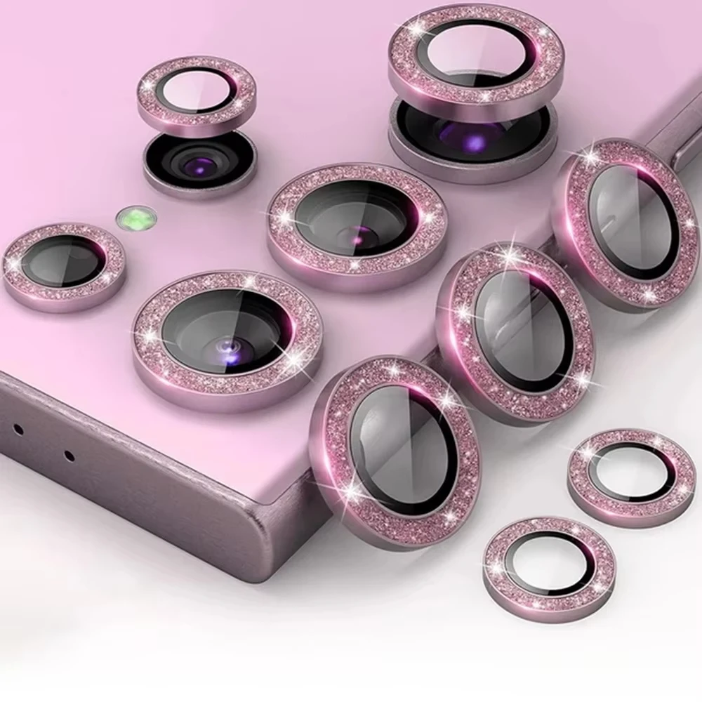 Bling Glitter Camera Glass Protector Metal Lens Rings Alloy Frame ...