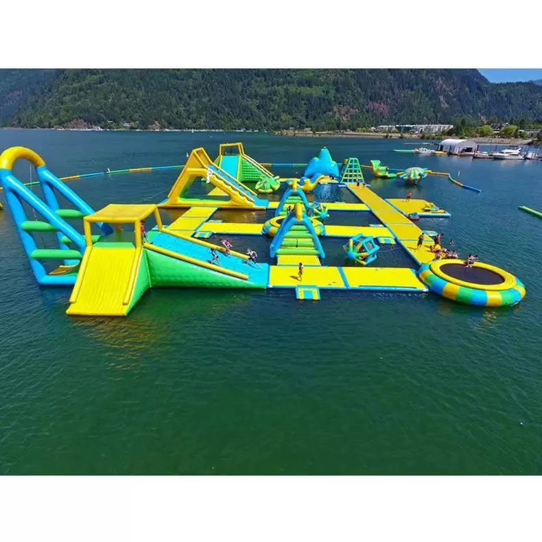 Water Obstacle Course Inflatables Water Park Floating Island Inflatable ...