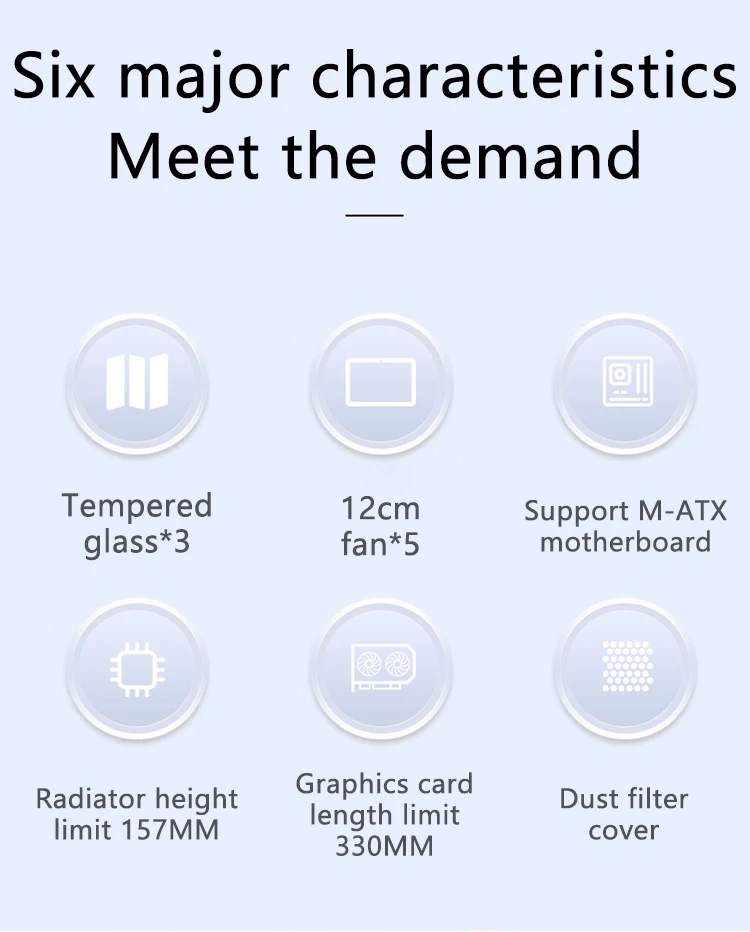 M-ATX Water-Cooled Desktop Host Gaming Chassis Three-Sided Tempered ...