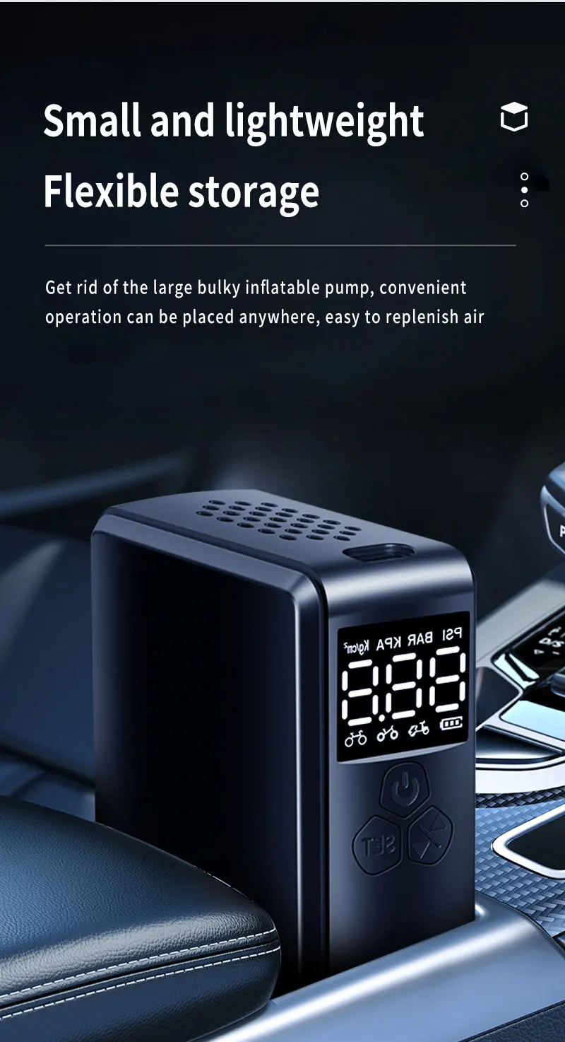 Portable Mini Handheld Bike Pump Rechargeable Electric Wireless Tire ...