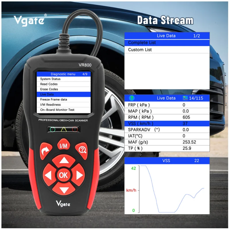 Newest Vgate Obd Ii Diagnostic Scanner Vgate Vr800 Code Reader Car ...