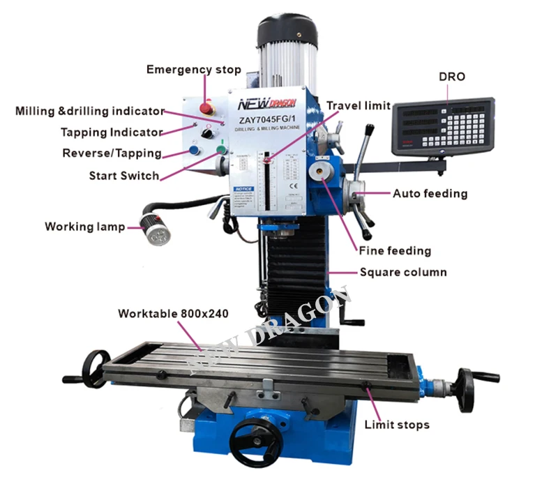 Drilling and Milling Machine with Automatic Feeding ZAY7032FG/1