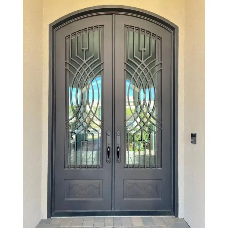 Luxury Double Entry Wrought Iron Doors - Secure & Stylish