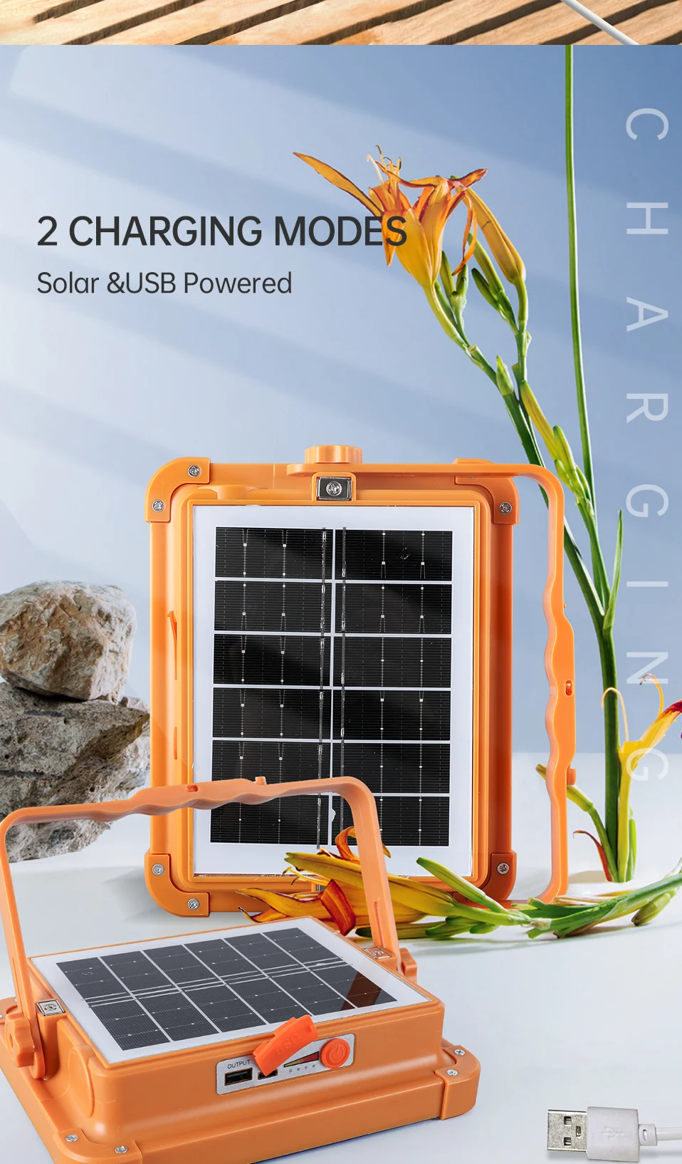 Portable Solar Handle Emergency Light Drop Shipping Work Light Camping ...