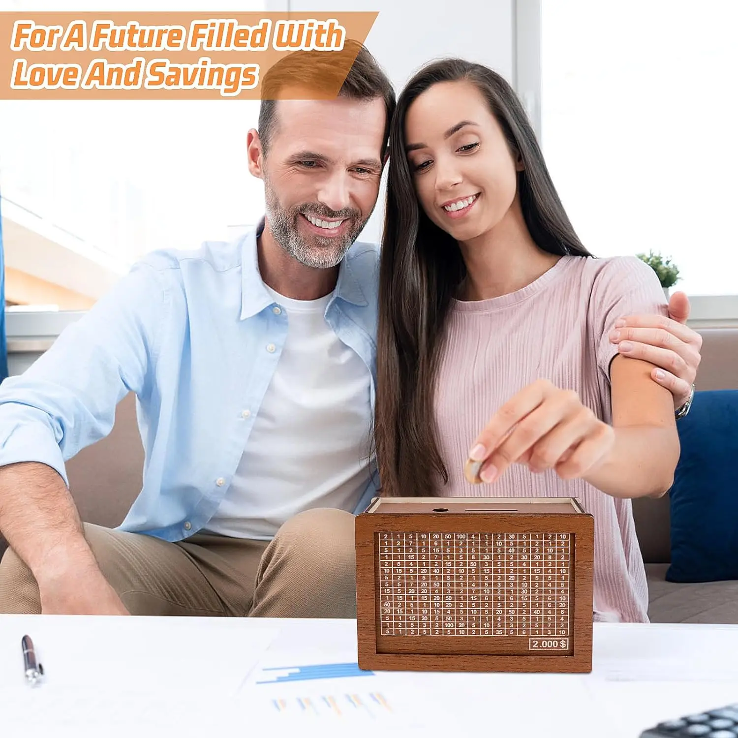 Hidden Money Box Large Wooden Letter Piggy Bank Wooden Coin Saving ...