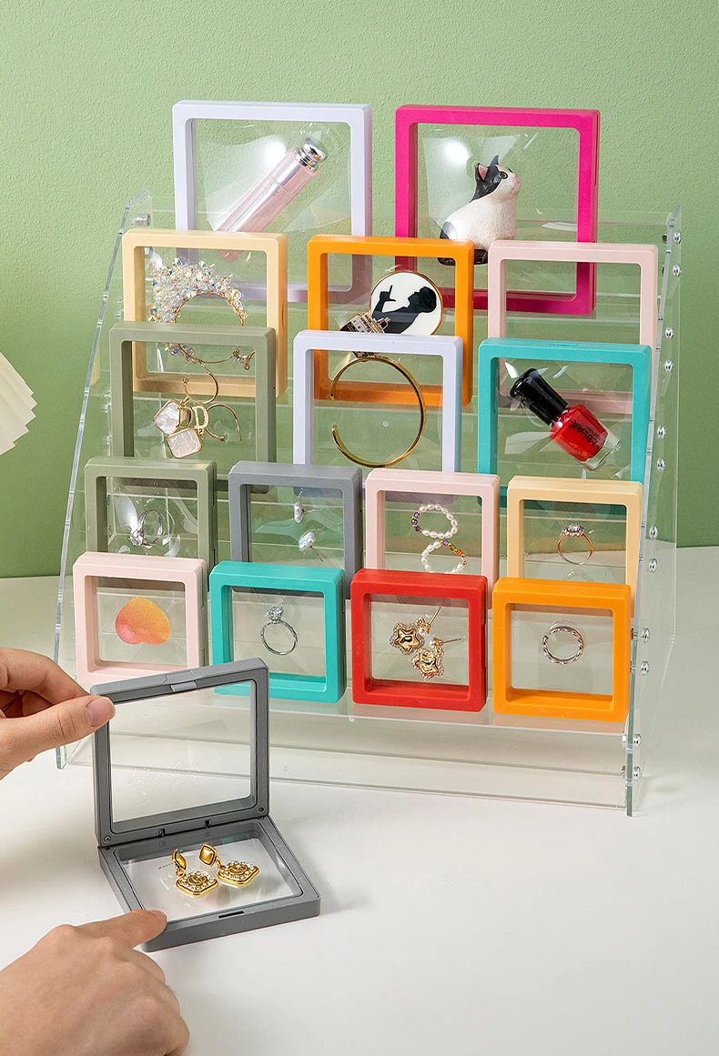Jewelry Box 3d Floating Frame Jewelry Display Packaging Case Ornament ...