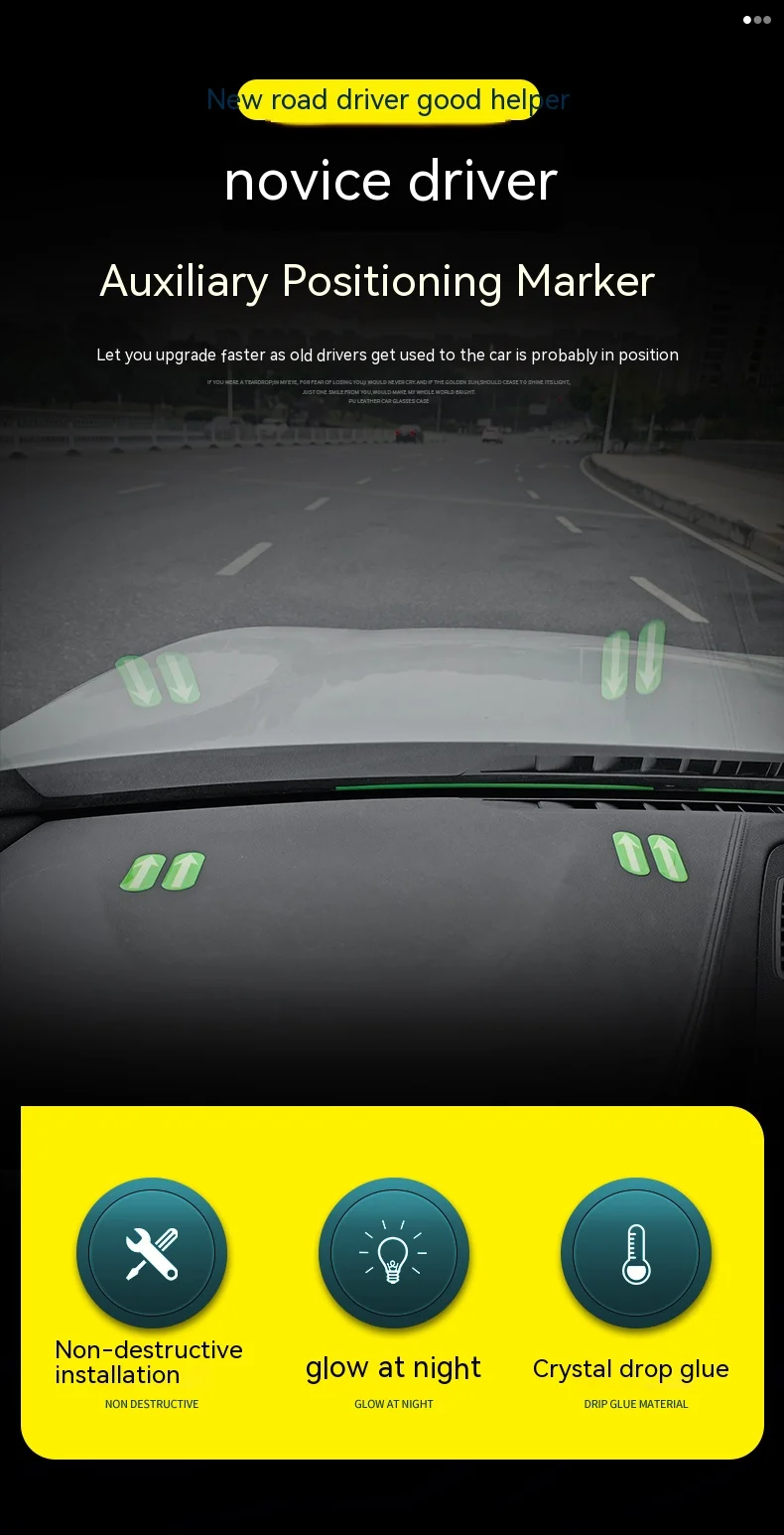 Novice And Beginner Driving Safety Point Luminous Stickers For Driving ...