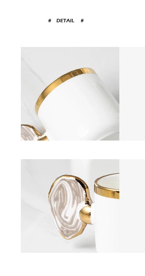 Custom European Exquisite Luxury Ceramic Coffee Cup and Saucer Set of 6 ...